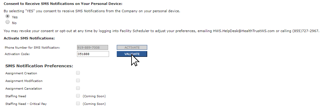 Employee SMS Messaging
