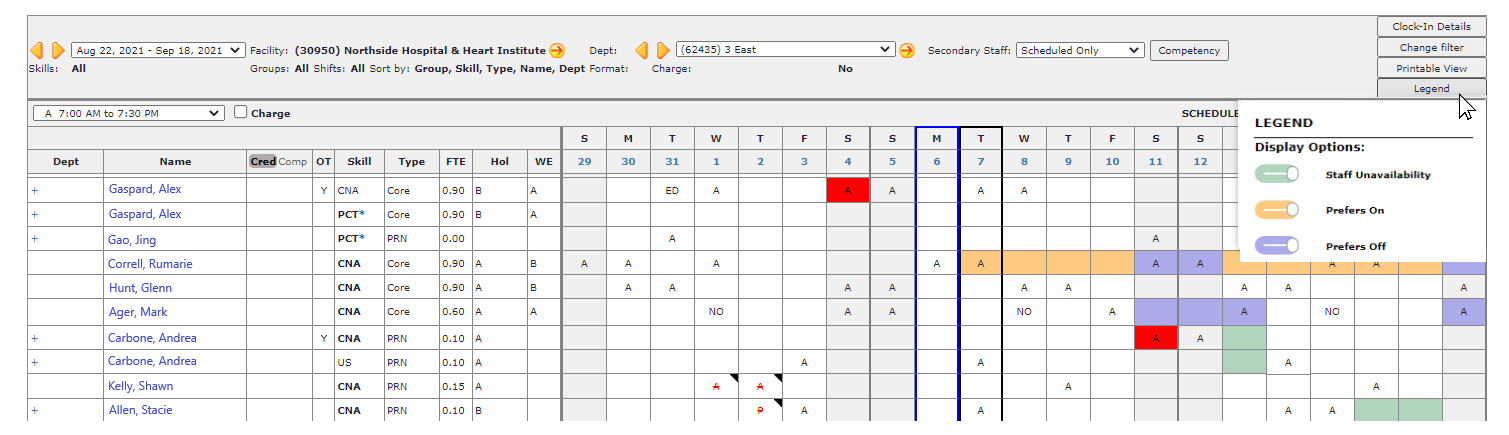 View Employee Scheduling Preferences and Availability