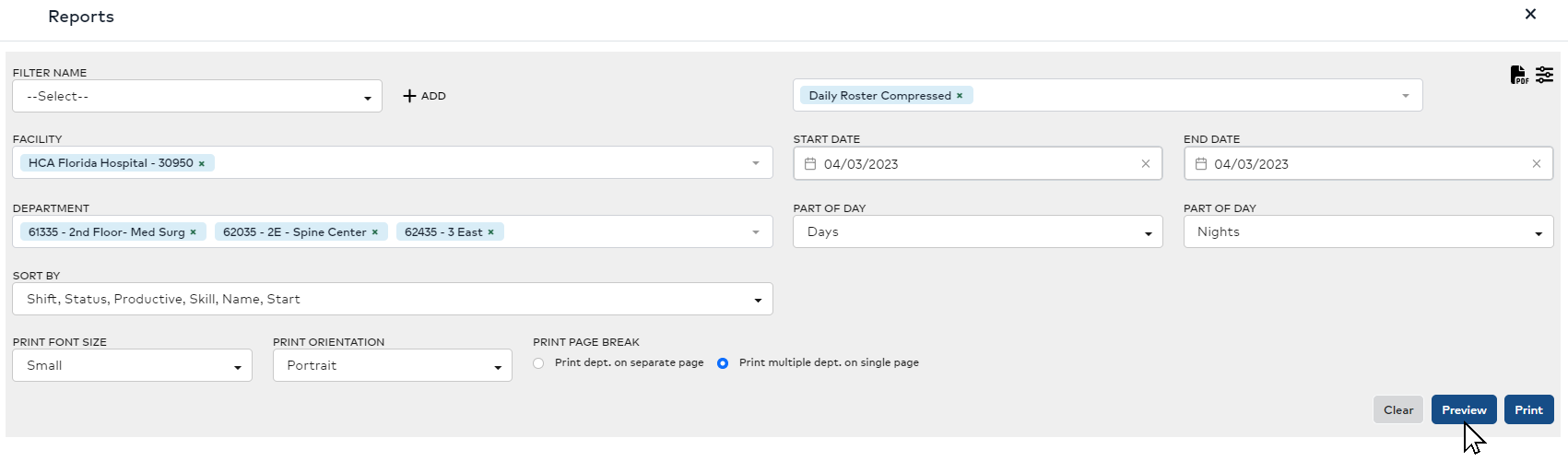 Staffing Dashboard - Daily Roster